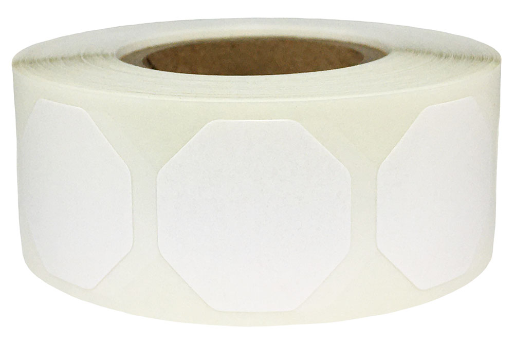White Octagon Removable Stickers | 0.75" Inch | 500 Pack - Walmart.com