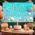 7x5ft Summer Birthday Backdrop Aqua Blue Ocean Theme Summer Beach Happy ...