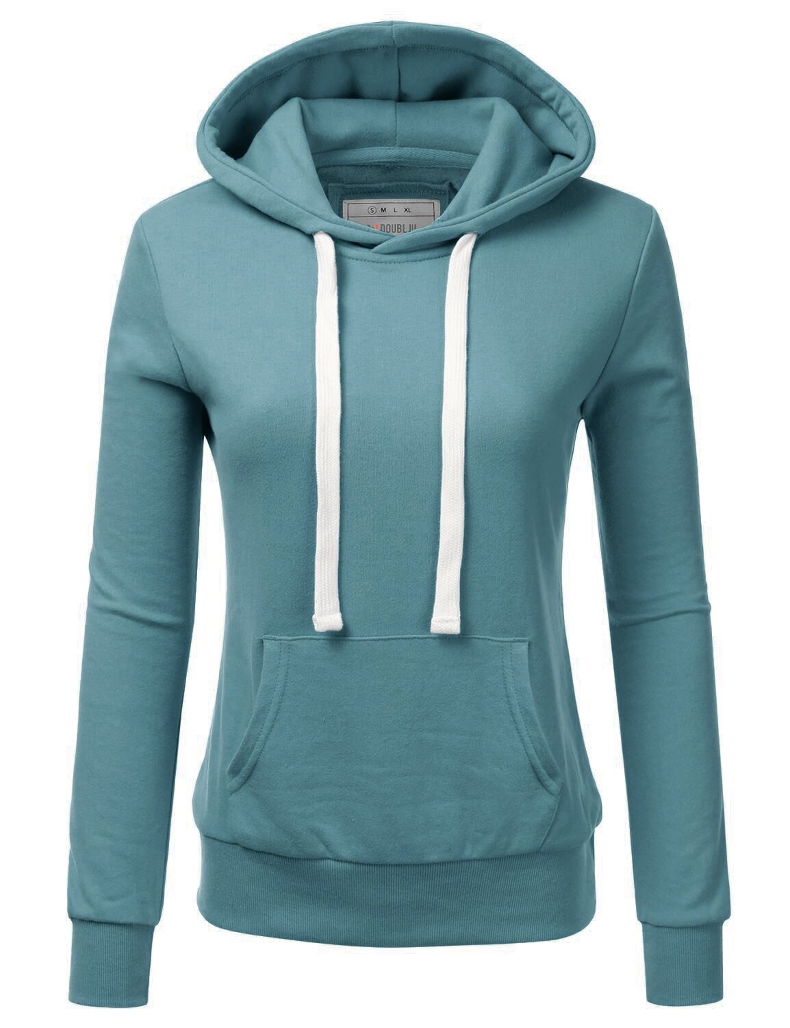 Doublju Women's Basic Lightweight Pullover Hoodie Sweatshirt with Plus ...