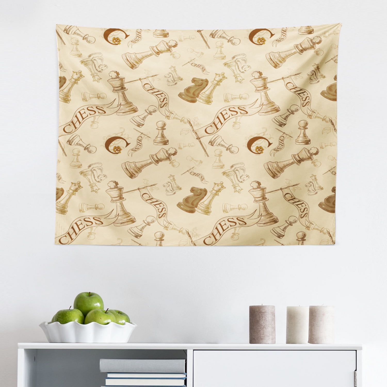Beige Tapestry, Baroque Floral Motif Western Classical Dramatic Era Art ...