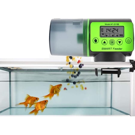 Automatic Fish Food Dispenser with Timer and LCD for Aquarium | Walmart ...