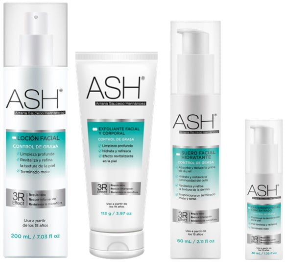 Kit ASH Natural Tratamiento Facial ASH NATURAL Control grasa en 4 Pasos ...