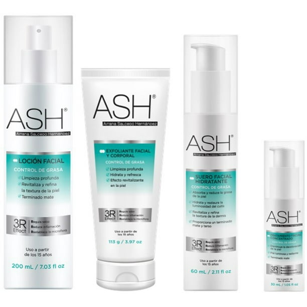 Kit ASH Natural Tratamiento Facial ASH NATURAL Control grasa en 4 Pasos ...