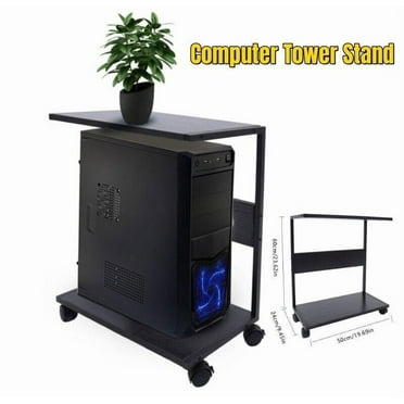 Femond Height Adjustable Computer Tower Stand, Mobile PC Stand 2-Tier ...