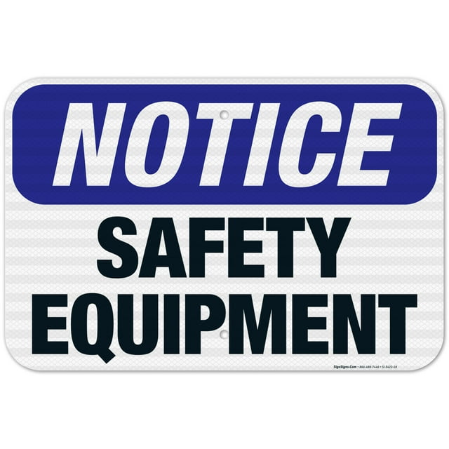Safety Equipment Sign, OSHA Sign, 12x18 Reflective Aluminum EGP ...