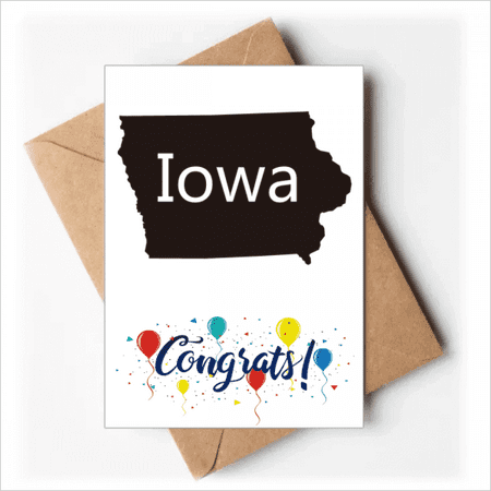 Iowa America USA Map Outline Wedding Cards Congratulations Greeting ...