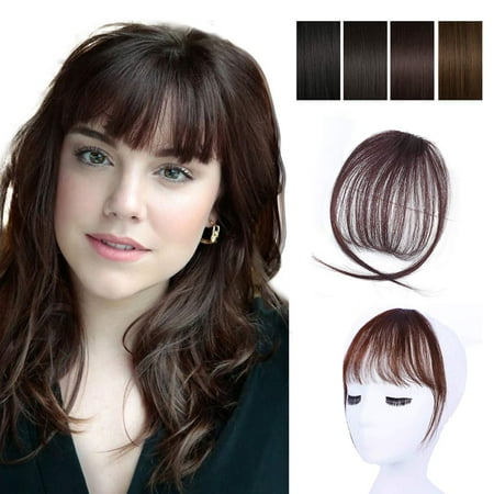 Clip in Bangs 100% Human Hair Air Bangs Extensions Front Fringe Bangs ...