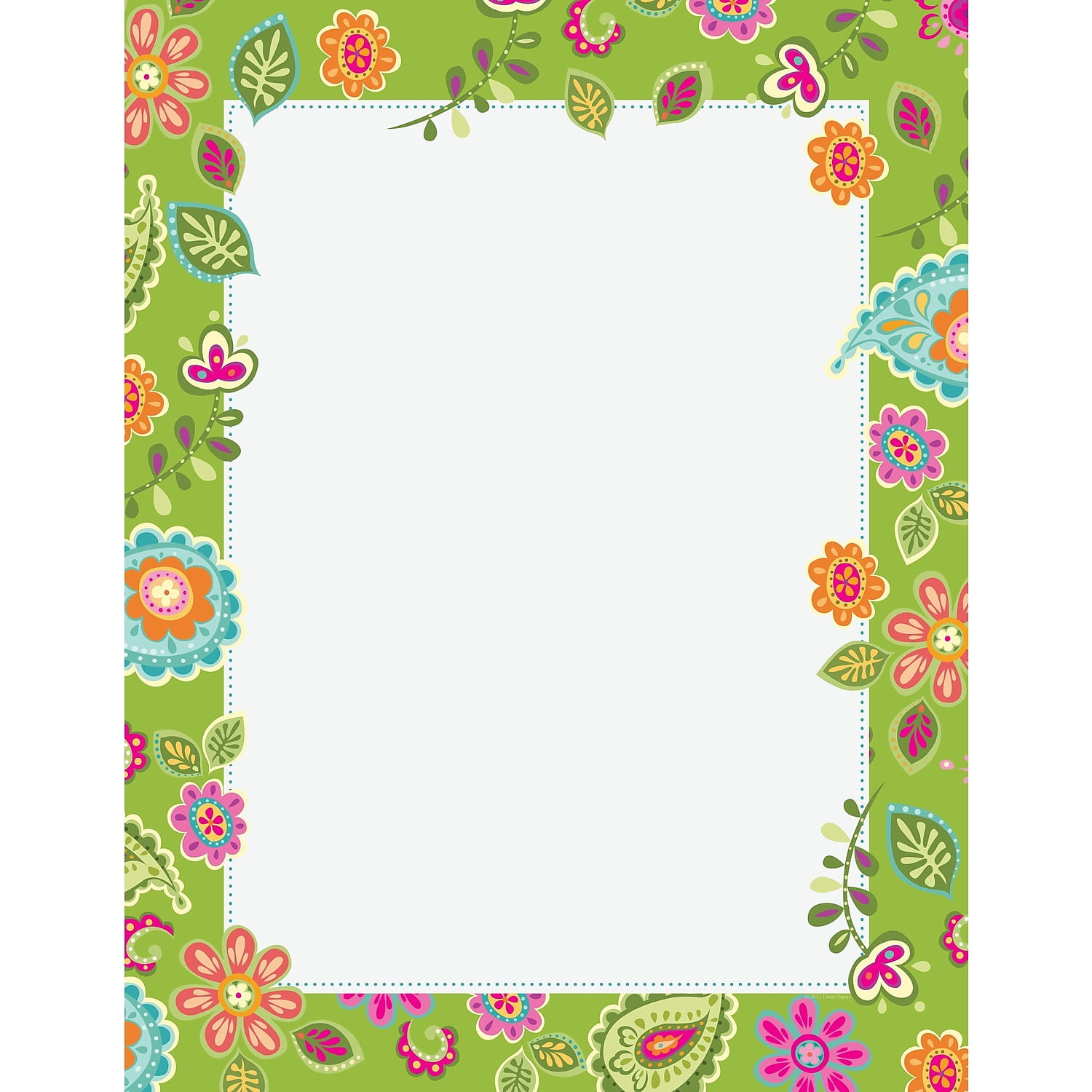Great Papers Paisley Flowers Letterhead 80 count 2012383 - Walmart.com