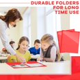 36-Piece Red Plastic 2-Pocket Folder Set with Clear Front Pocket and 3 ...