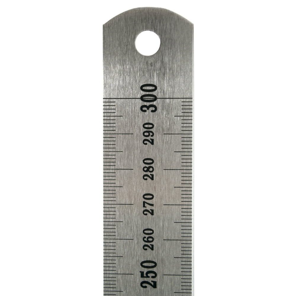 30cm Stainless Steel Ruler with Stamped mm and cm Graduations - Eisco ...