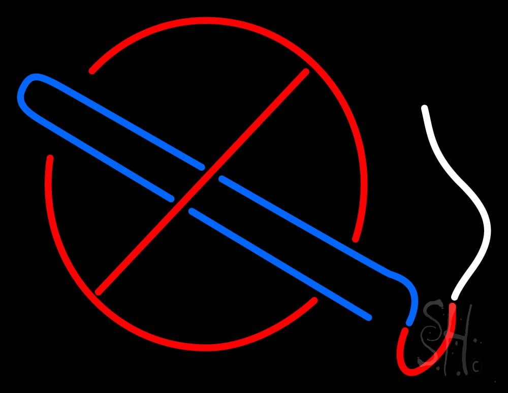 No Smoking LED Neon Sign 15 x 19 - inches, Clear Edge Cut Acrylic ...