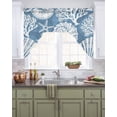 Blue Coastal Swag Curtains for Kitchen Conch Nautical Summer Starfish ...