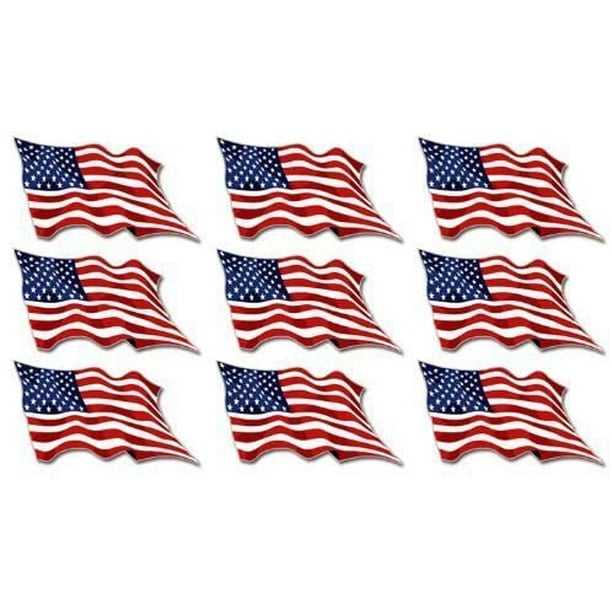 Sheet of 9: USA Waving Flag 3M Reflective stickers| American us ...