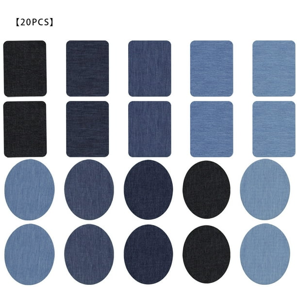Jean Fabric Adhesive Patches Square Rectangular Oval DIY Universal Trim ...