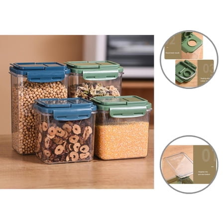 850ml/1380ml Transparent Food Storage Container Sealed PP Versatile Airtight Grain Food ...