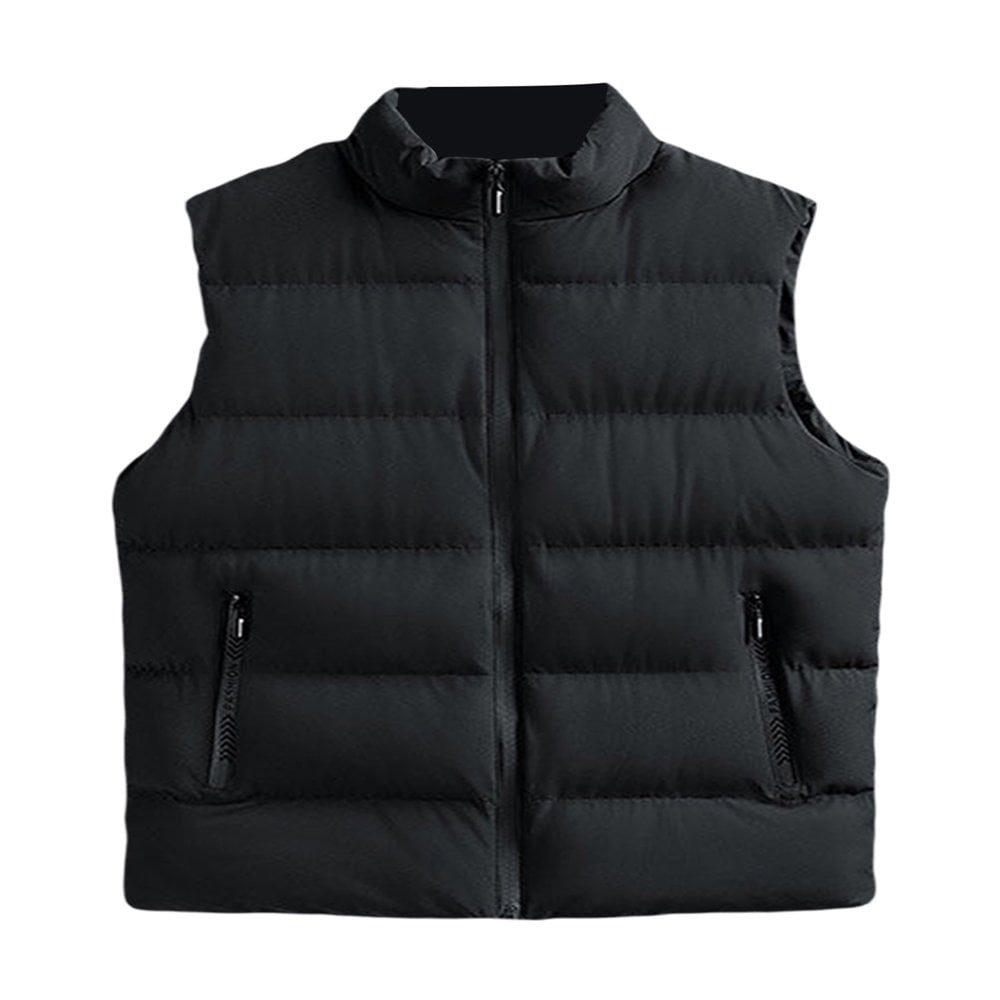 Click here for Generic Men‘s Puffer Vest Solid Color Stand Collar... prices