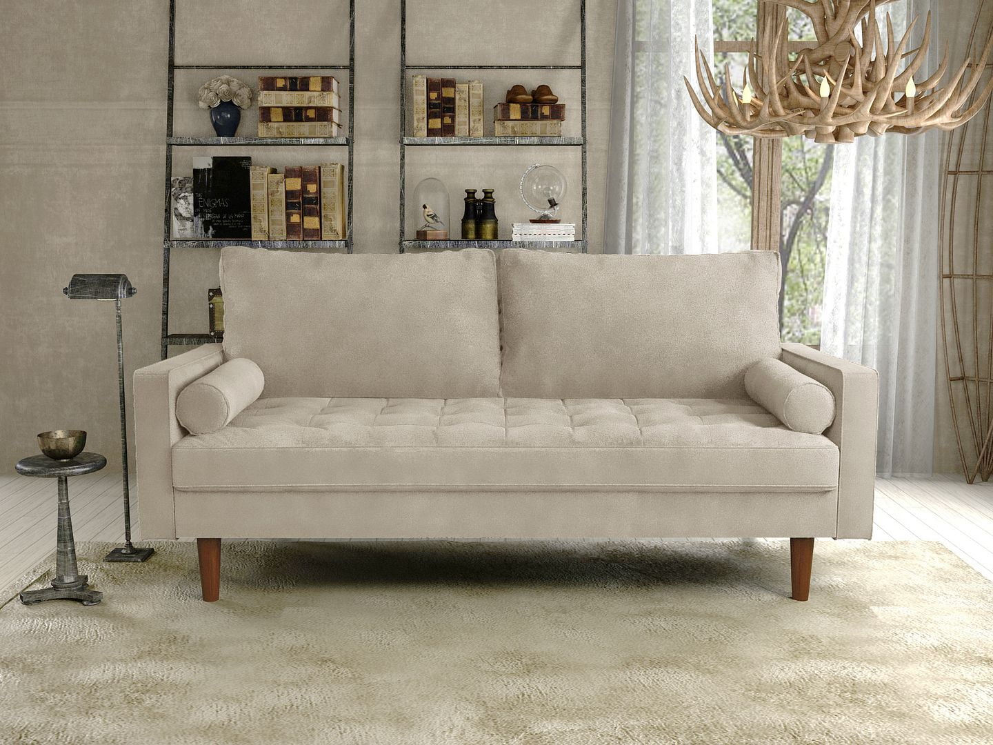 Buy Koby Homes X Collection Miller Mid-Century Button-tufted Futon Sofa ...