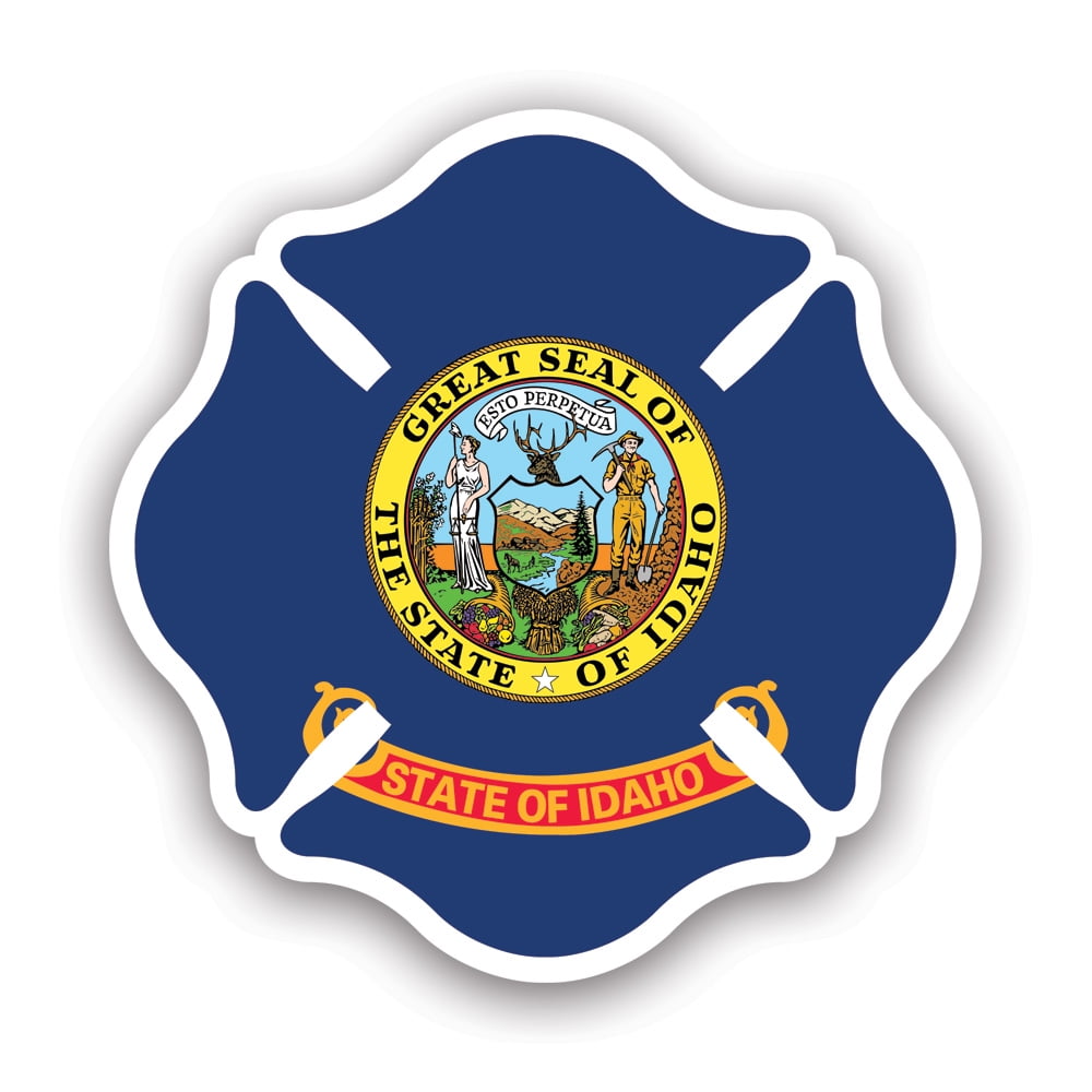Idaho State Maltese Cross Shaped Sticker Decal - Self Adhesive Vinyl ...