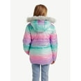 Justice Girls Puffer Jacket with Faux Fur Lined Hood, Sizes 5-18 ...