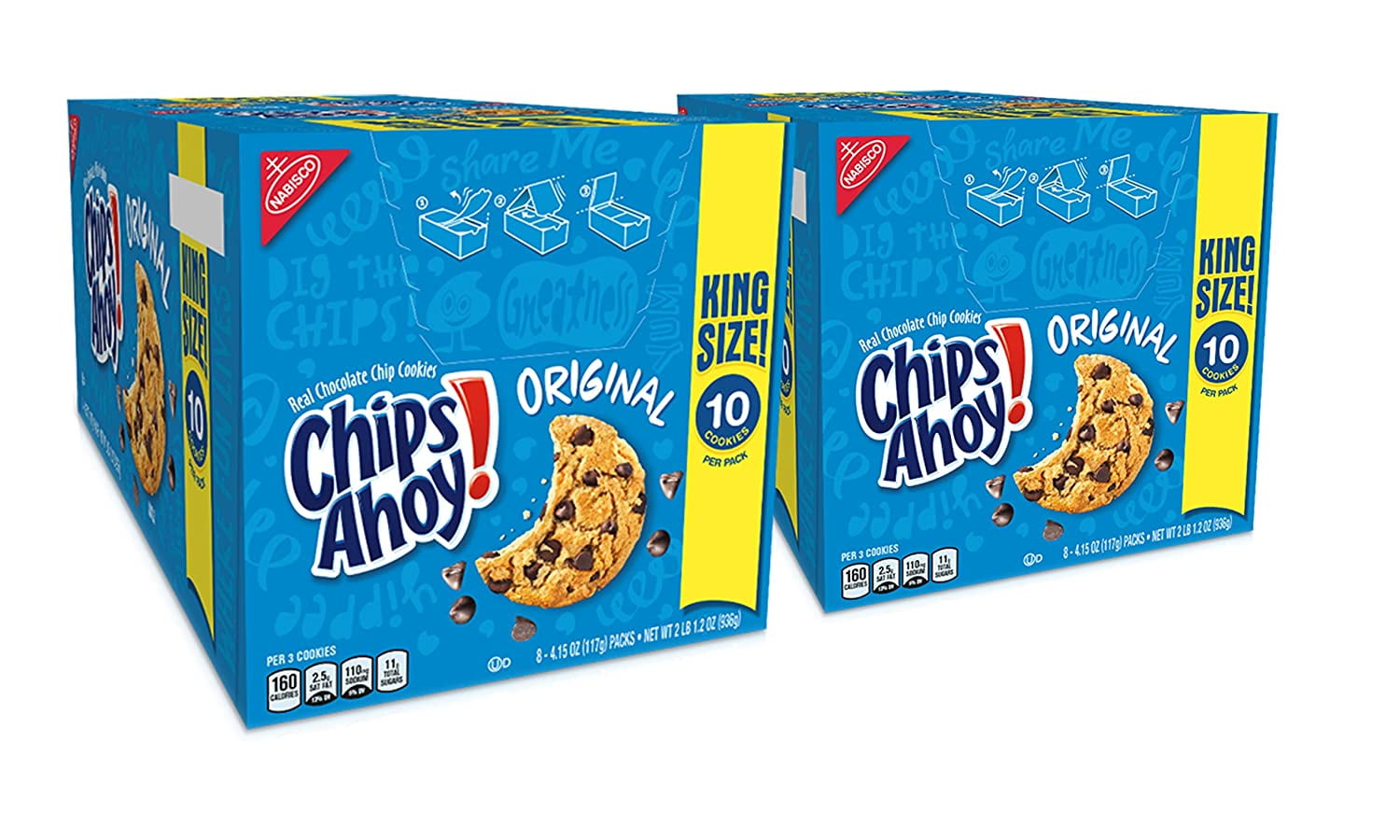 Buy Oreo Chips Ahoy! Chocolate Chip Cookies, 16 King Size Snack Pack ...