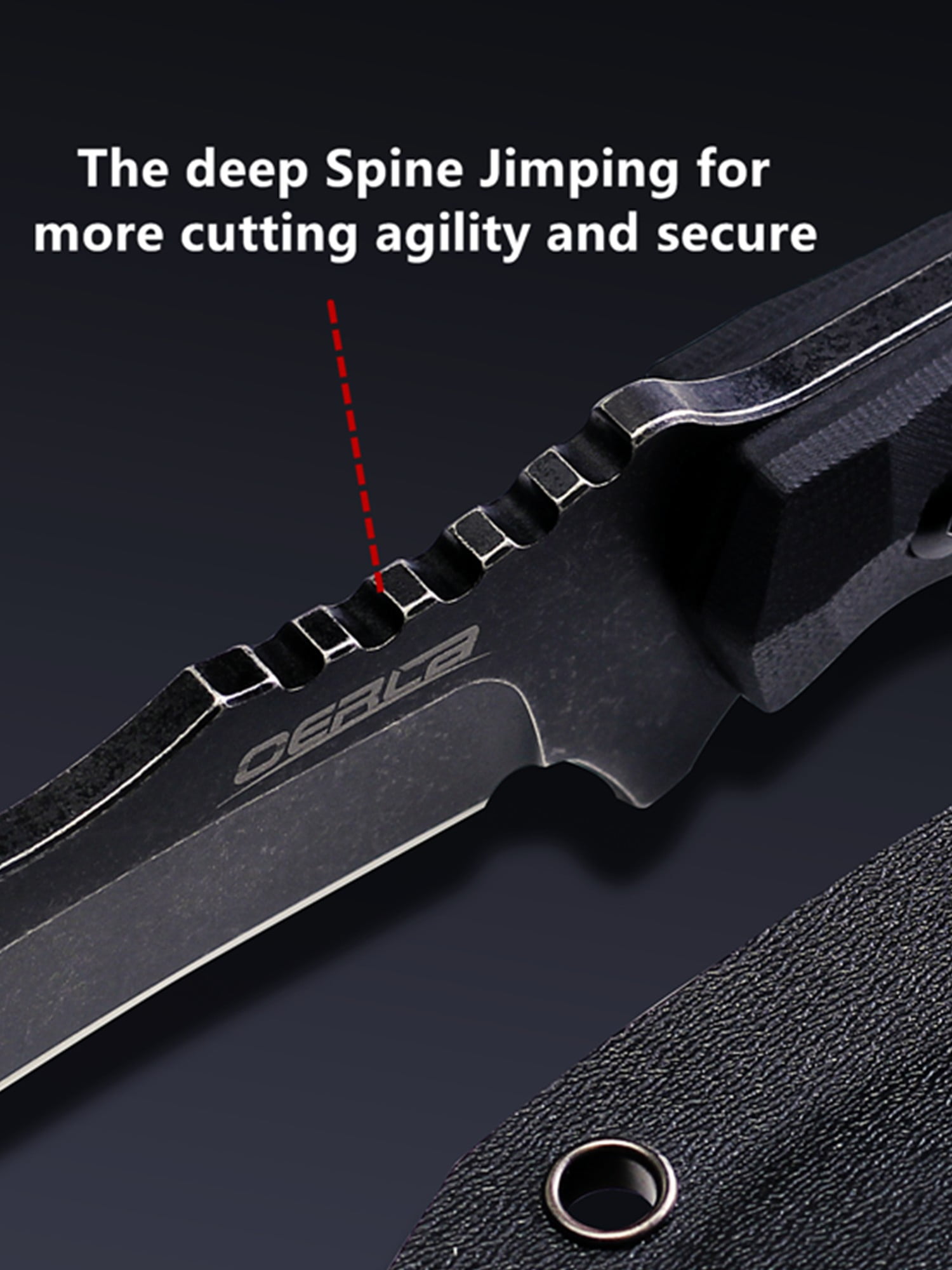 Oerla olk-037B Tactical Fixed Blade Knife 4.46-inch Blade with Black ...