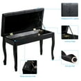 Costway PU Leather Solid Wood Piano Bench Duet Keyboard Seat w/ Storage ...