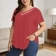 AnuYalue Womens Plus Size Tops Trendy V Neck T-Shirts Loose Fit Blouse ...
