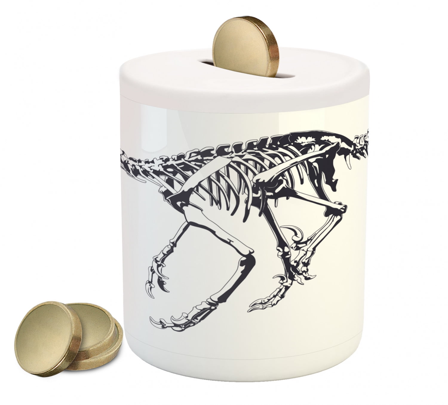 Dinosaur Piggy Bank, Skeleton Prehistoric Wild Animal Raptor Predator ...