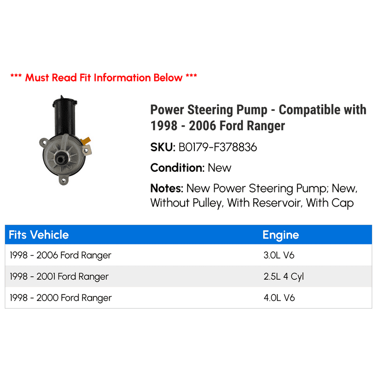 2000 Ford Ranger Power Steering Pump