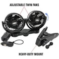 Roadpro, 12-Volt Dual Fan, Variable Speed, with Mounting Clip - Walmart.com