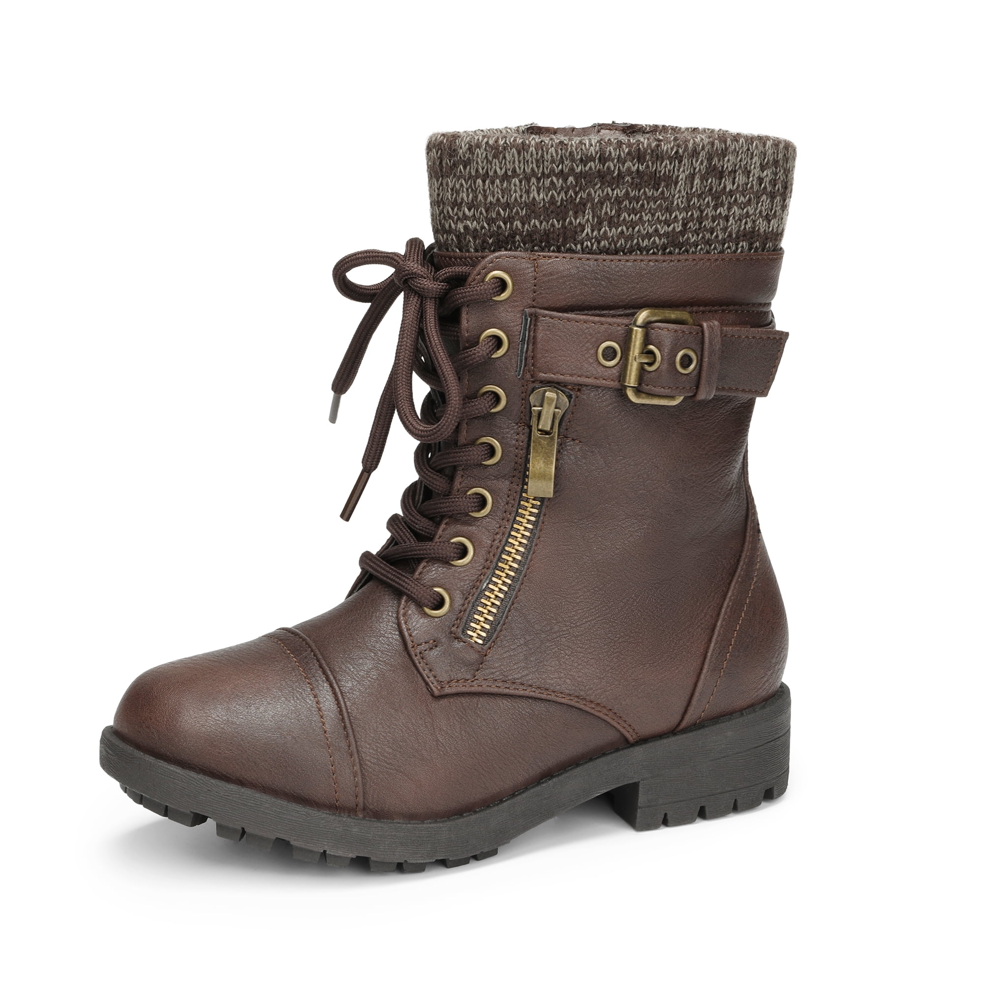 DREAM PAIRS Girl's Mid Calf Combat Boots - Walmart.com