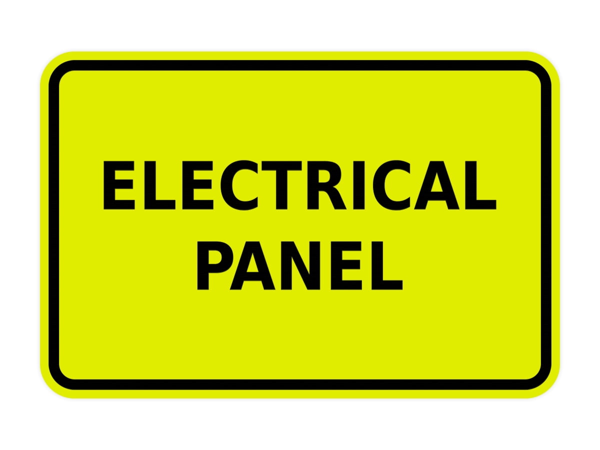 Classic Framed Electrical Panel Sign (Yellow / Black) - Large - Walmart.com