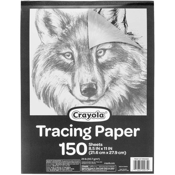 Papel calcar Crayola 8 1/2” X 11”, Panel Tracing Iluminado, Regalo, 150 ...