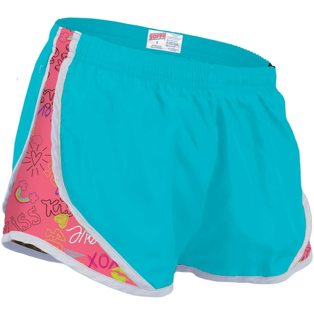 Soffe - soffe girls' big team shorty short, light turquoise/love ya ...
