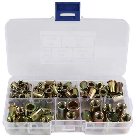 Rivet Nuts Set Thread Insert Nutsert 100pcs Carbon Steel Flat Head ...