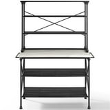 Pemberly Row Decorative Kitchen 2-Piece Metal/Faux Marble Bakers Rack ...