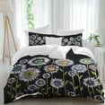 4 Piece Duvet Cover Set Queen, Bohemian Retro Mystery White Flowers ...