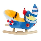 Boat Rocker Toy-Kids Ride On Soft Fabric Covered Wooden Rocking Ship ...