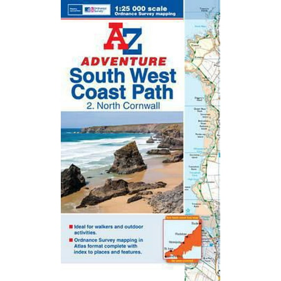 Pre-Owned SW Coast Path North Cornwall Adventure Atlas1:25K A-Z ...