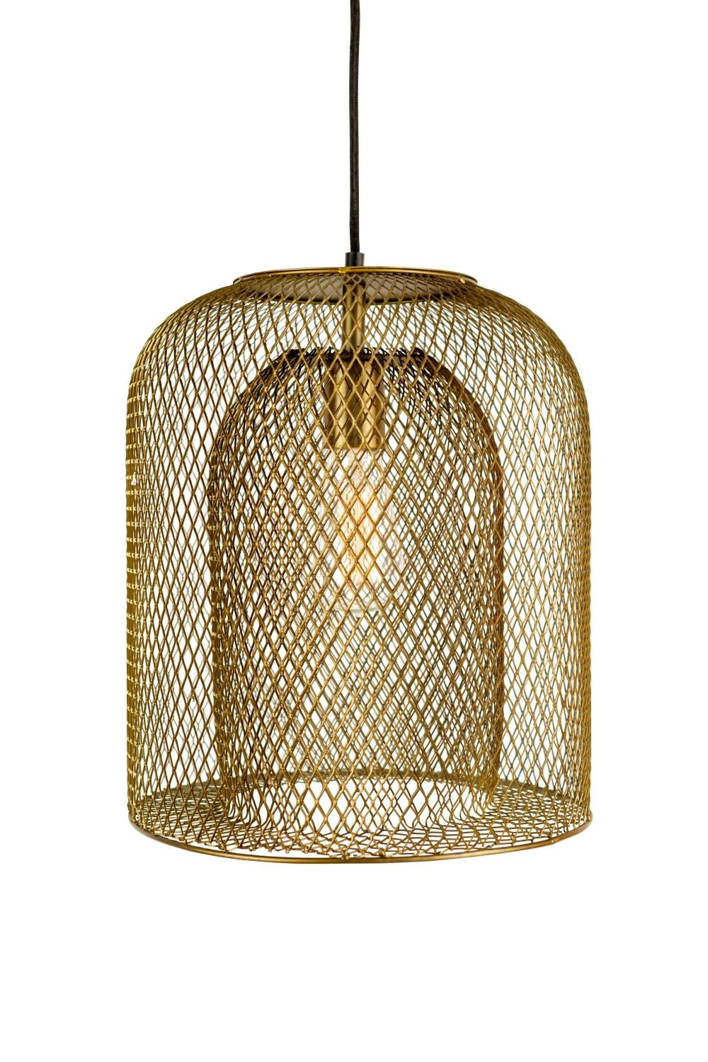 Kalalou Rustic Double Wire Mesh Pendant Light With Gunmetal NEP1035 ...