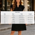 Antinious Ladies Solid V-Neck Short Sleeve Ruffle Hem Loose A-Line ...