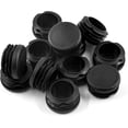 12 Pcs 1-1/4" Round Plastic Plug, Black Round Plastic End Cap Furniture ...