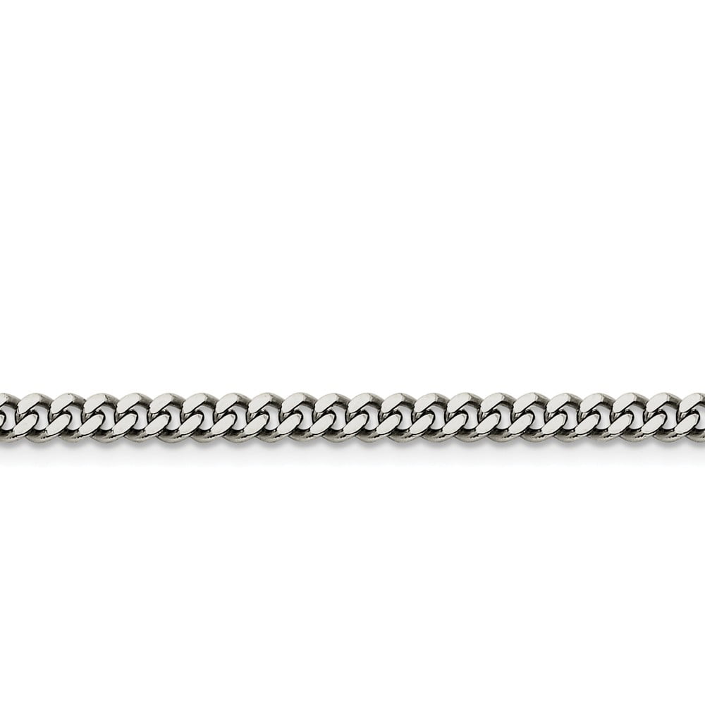 White Stainless Steel necklace Curb chain 22 in 4 mm - Walmart.com