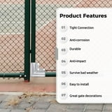 4 Packs Aluminum Gate Corner; Chain Link Fence Gate Corners; ID 1.3” Pressed Gate Elbow ...