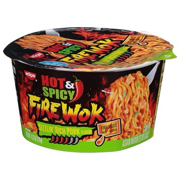 Nissin Hot & Spicy Fire Wok Molten Chili Chicken 4.37 oz. 6/Carton ...