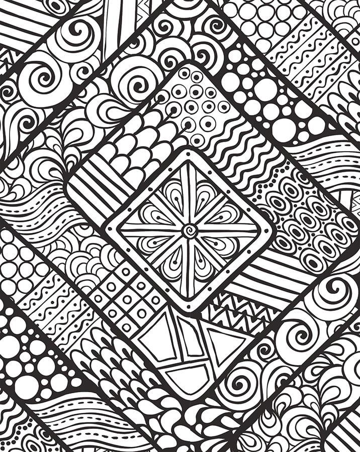 Black & White Geometric Doodle Coloring Journal - Walmart.com