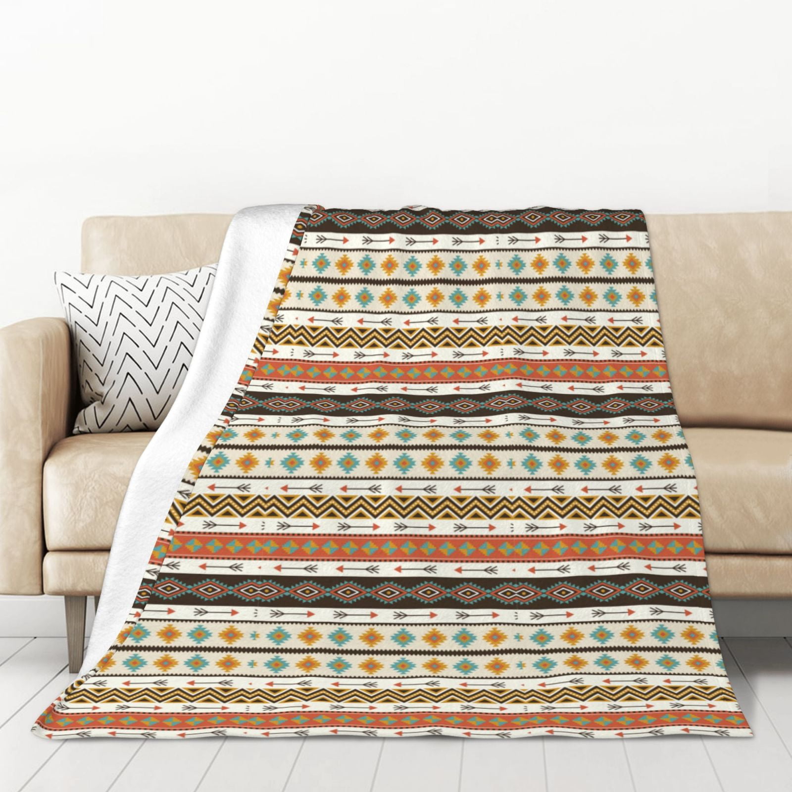 XMXT Throw Blankets, Retro Boho Aztec Tribe Print Bed Blanket for ...