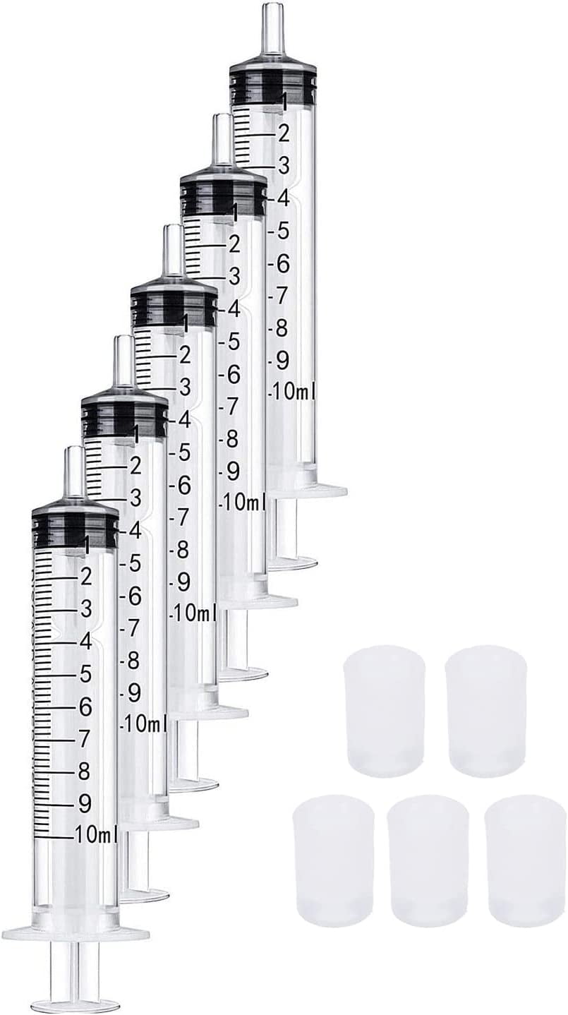 5 Packs 10ml Reusable Plastic Syringe with 5Pcs Extraction Adapters for ...