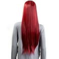 Onedor 31 Inches Long Straight Silver Blue Synthetic Hair Wig with Free ...