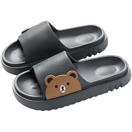 P5HAO Unisex Rabbit Slides NonP5HAO Slip Open Toe Sandals Cute Beach ...